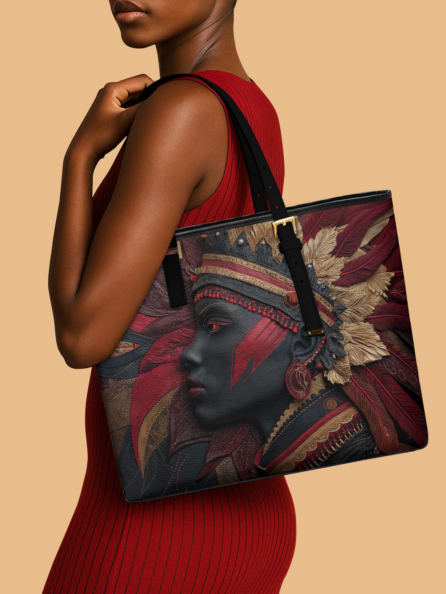 Rising Ember Sleek Leather Tote QR0TD071 – Queenira